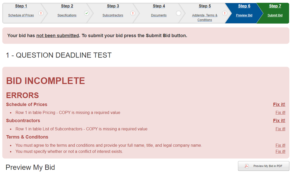Submission FAQ's – bids&tenders